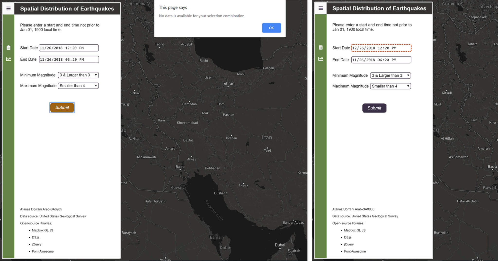 Earthquake Browser Web Application for the Country of Iran – Master of ...