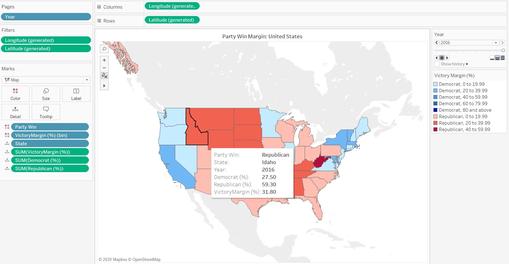 United States Presidential Election Results: 1976-2016 in Tableau ...