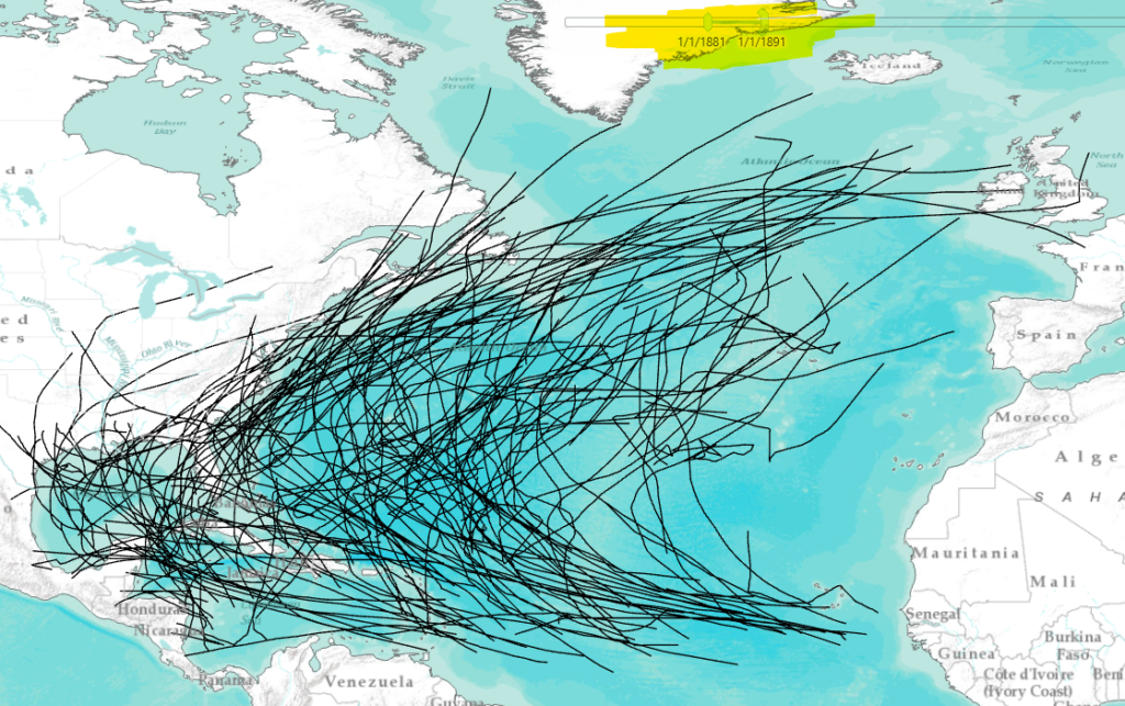 Visualizing Atlantic Tropical Storm Activity – Master of Spatial ...